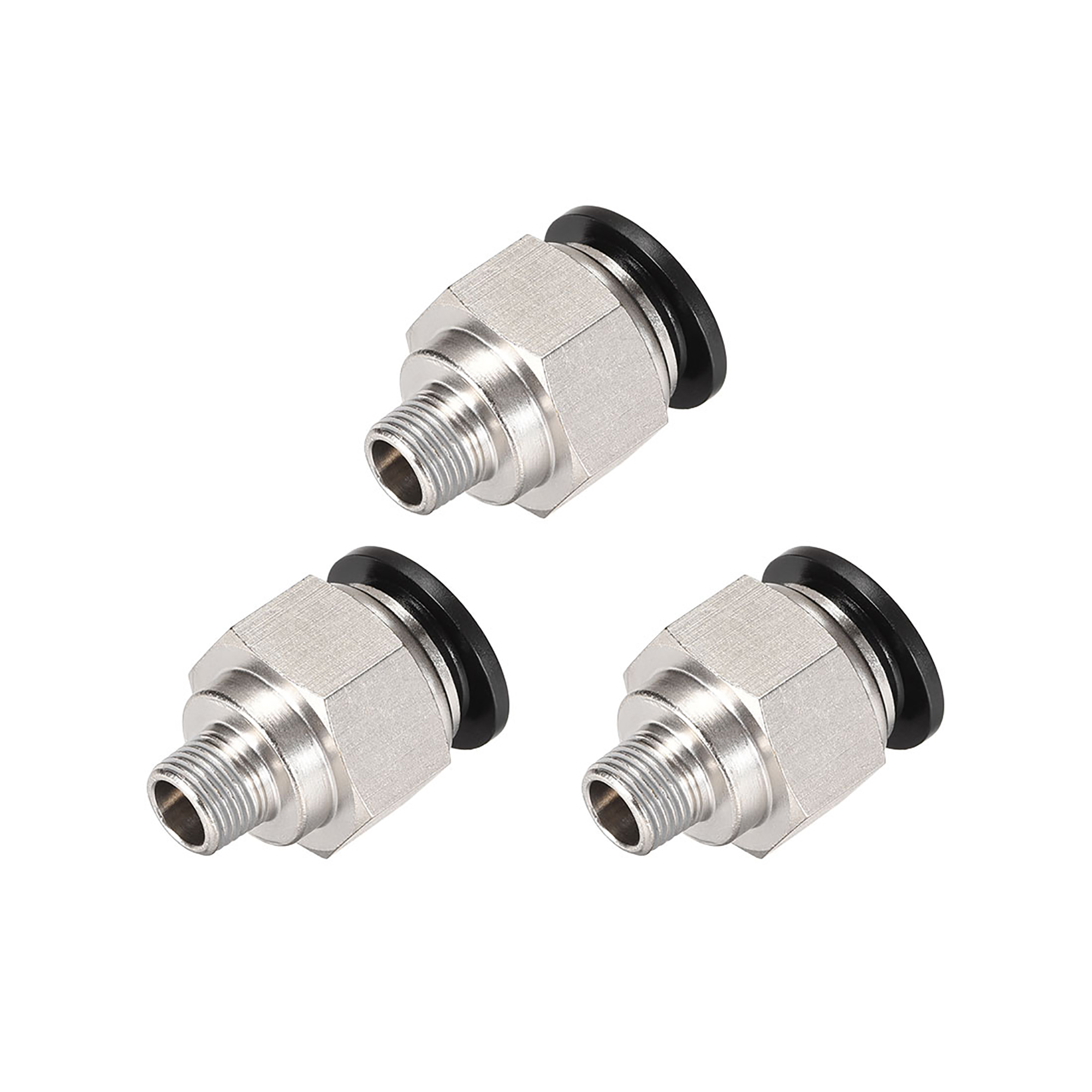 Straight Pneumatic Push to Quick Connect Fittings,1/8NPT Male x 12mm ...