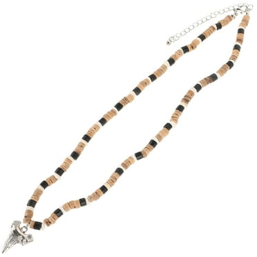 Fablinks 16" Adjustable Puka Shell Necklace Choker with White Heishi ...