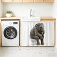 Abstract Art Cabinet Curtains 11" W x 13" L Funny A Thinking Elephant ...
