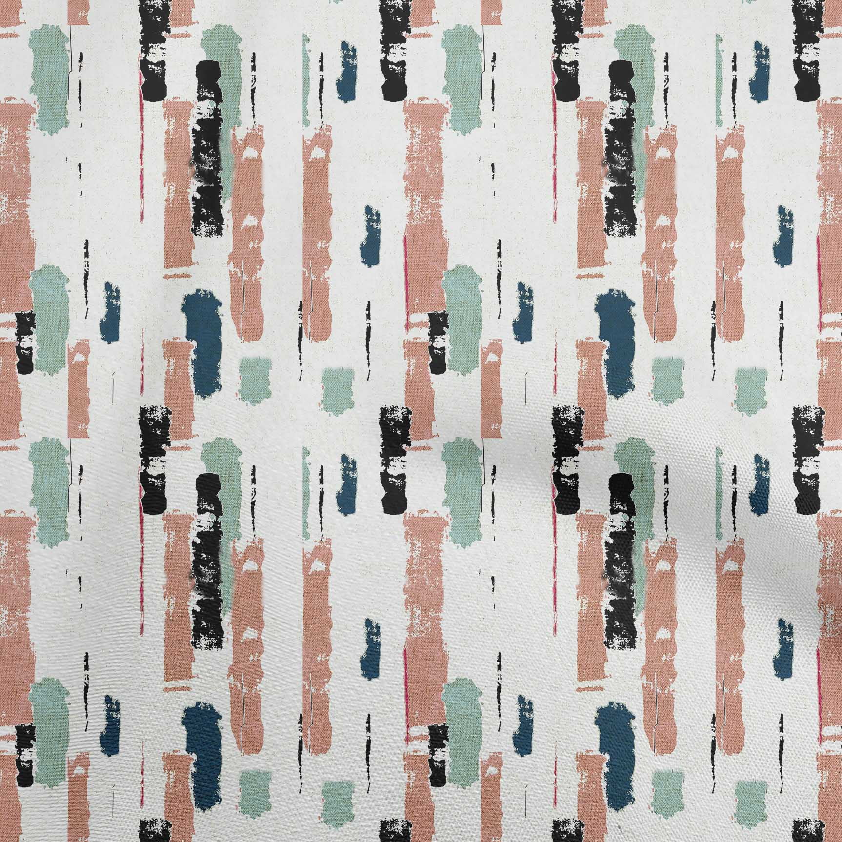 oneOone Cotton Poplin White Fabric Abstract Stroke With Texture ...