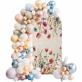 6FT Arch Backdrop Covers, Pink Orange Teal Spring Floral Wedding Arch ...