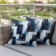 Abstract Blue Outdoor Waterproof Throw Pillow Covers Set of 2, 24"x24 ...