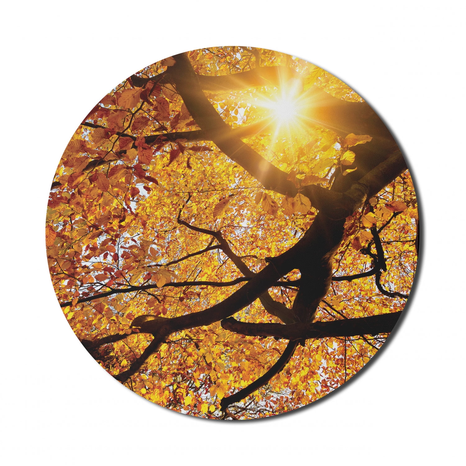 Nature Mouse Pad for Computers, Sun Through Leaf Golden Yellow Vivid ...