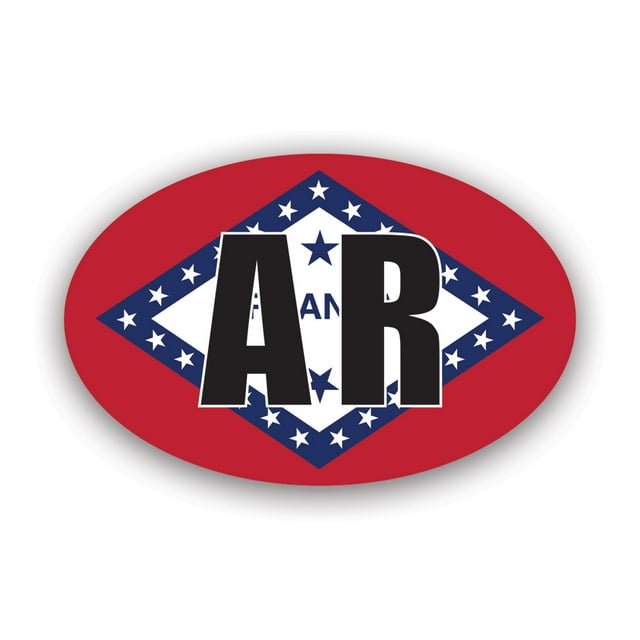 Arkansas Flag Oval Sticker Decal - Self Adhesive Vinyl - Weatherproof ...