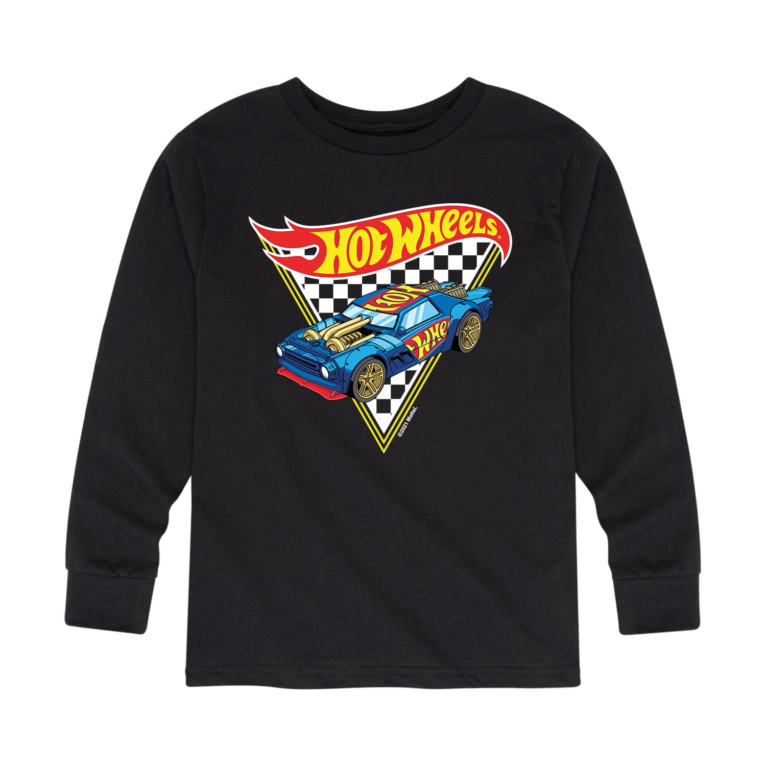Hot Wheels - Checkered Triangle Flag - Toddler And Youth Long Sleeve ...