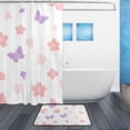 Butterfly Flower Pattern Bathroom Accessory Sets Waterproof Shower ...