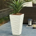Luxen Home White MgO Wavy Design Tapered Tall Planter - Walmart.com
