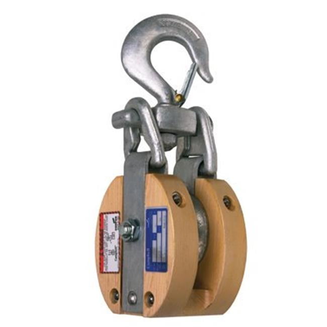 Safety Locking Drop Link Manila Rope Snatch Block, 1 Wheel, 3000 lb ...