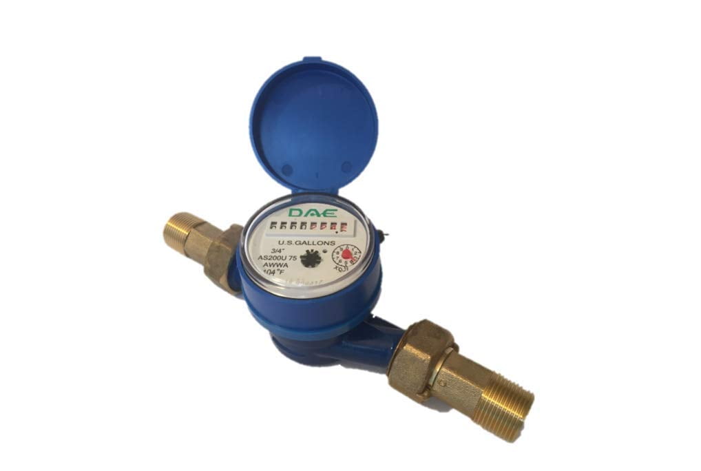 DAE AS200U-75 Water Meter, 3/4" NPT Couplings, Measuring in Gallons ...