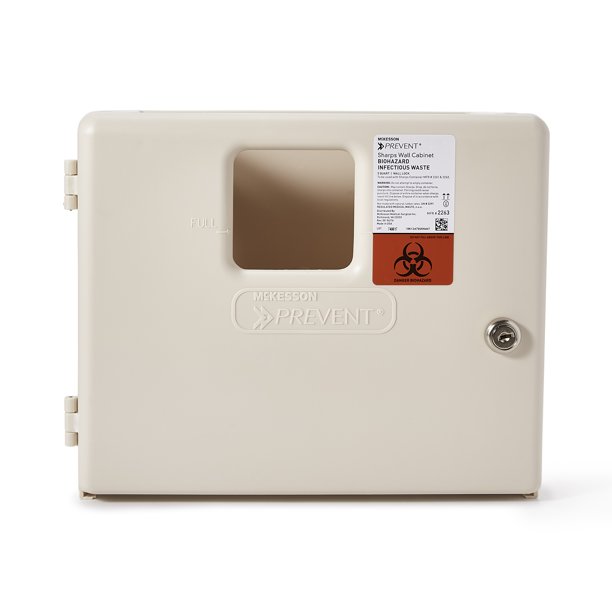 McKesson Prevent Sharps Collector Wall Cabinet, 12.25 in x 4.75 in x 10 ...