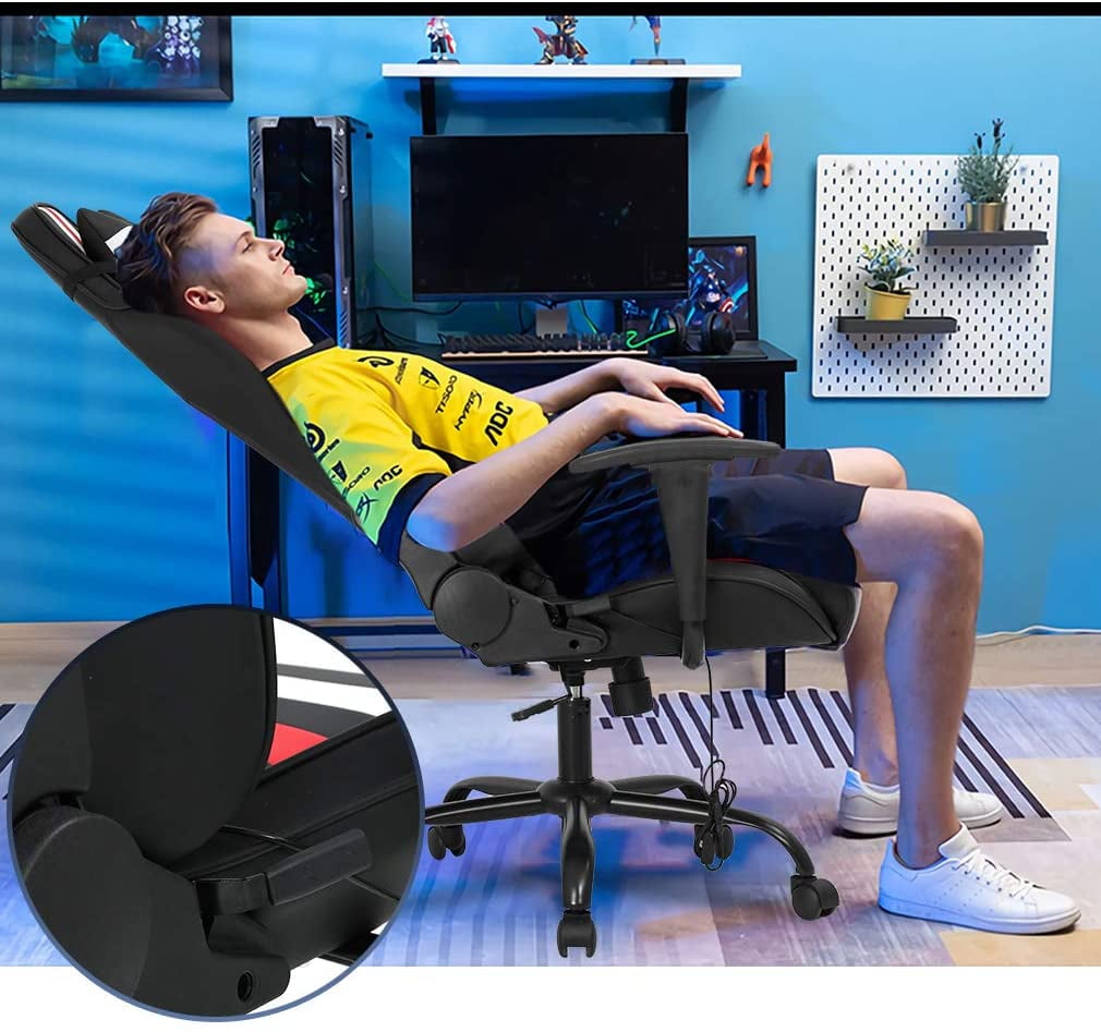 Ergonomic Massage Gaming Chair with Lumbar Support - Black in Nepal at ...