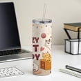 Crazy Cat Lady Funny Cartoon 20oz Insulated Water Bottle Skinny Tumbler ...