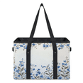 ADECORIVY Blue Flower Reusable Grocery Bags, Foldable Reusable Shopping ...