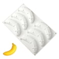 Banana Silicone Cake Mold, 6 Cavities 3D Fruit Shape Baking Tray, Non ...