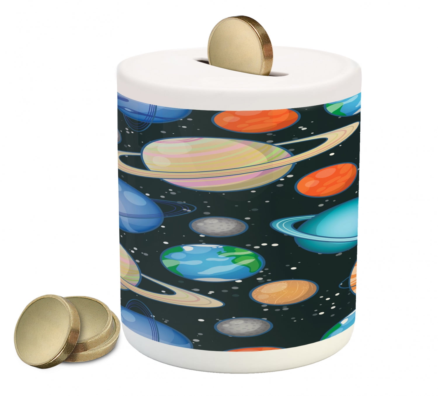 Galaxy Piggy Bank, Galaxy Space Art Solar System Planets Mars Mercury ...