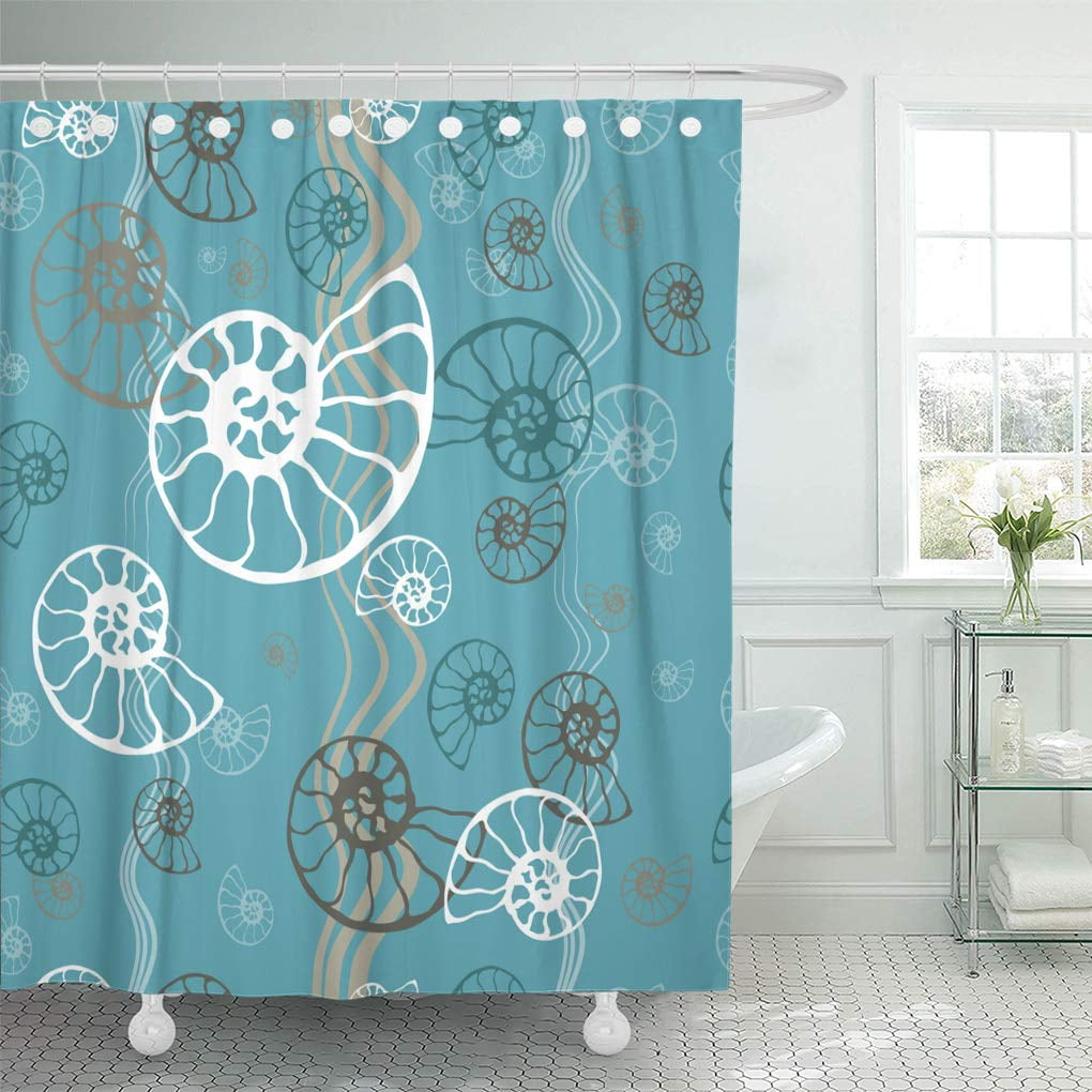 CYNLON Vector Illustration Seashell Nautilus Seamless Pattern ...