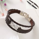 MageCrux 1PC Infinity Bracelets Hand Braided Charms Leather Rope ...