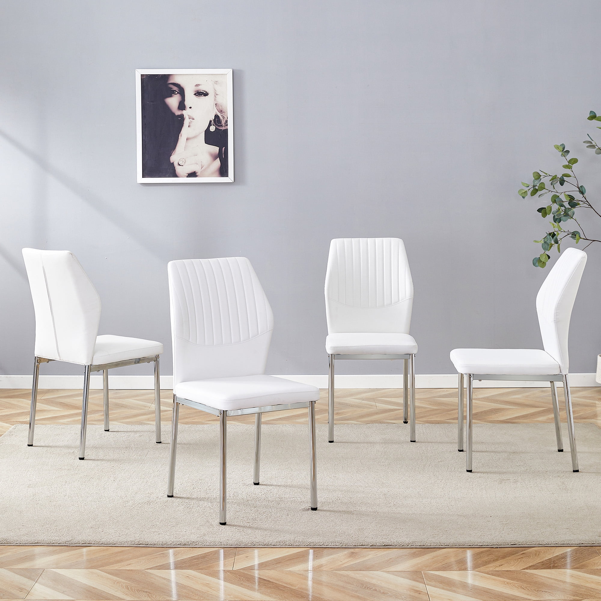 Click here for Noble House Luxury Simple Chair - Set Of 4 White P... prices