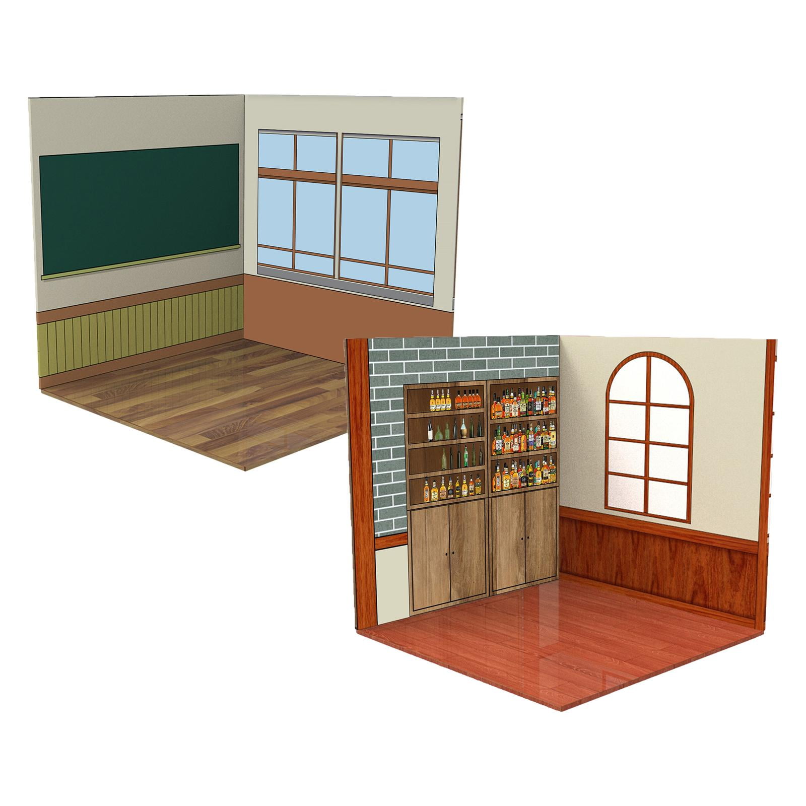 2Pcs 1/12 Scale Backdrop Organizer Scene Display Vehicle Model Showcase ...