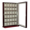30 Piece Cherry Wood Watch Display Case Wall Stand Holds Watches up to ...