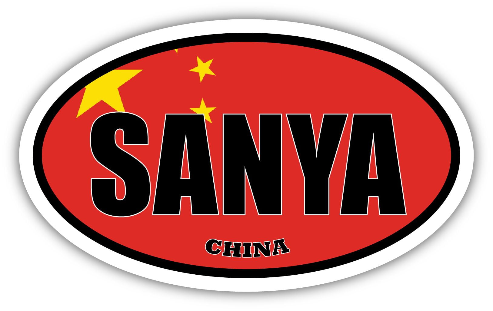 Sanya China Flag Oval Decal Vinyl Bumper Sticker 3x5 inches - Walmart.com