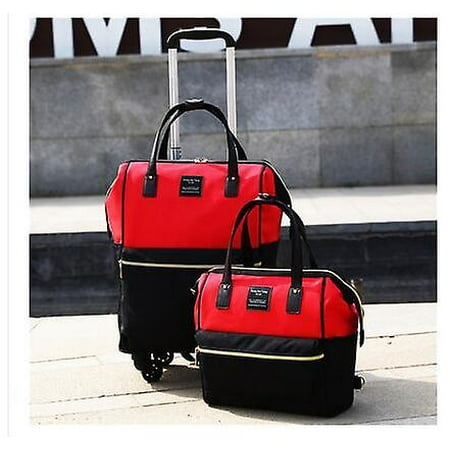 Women Travel Trolley Bag With Wheels Carry-on Luggage Backpack With ...