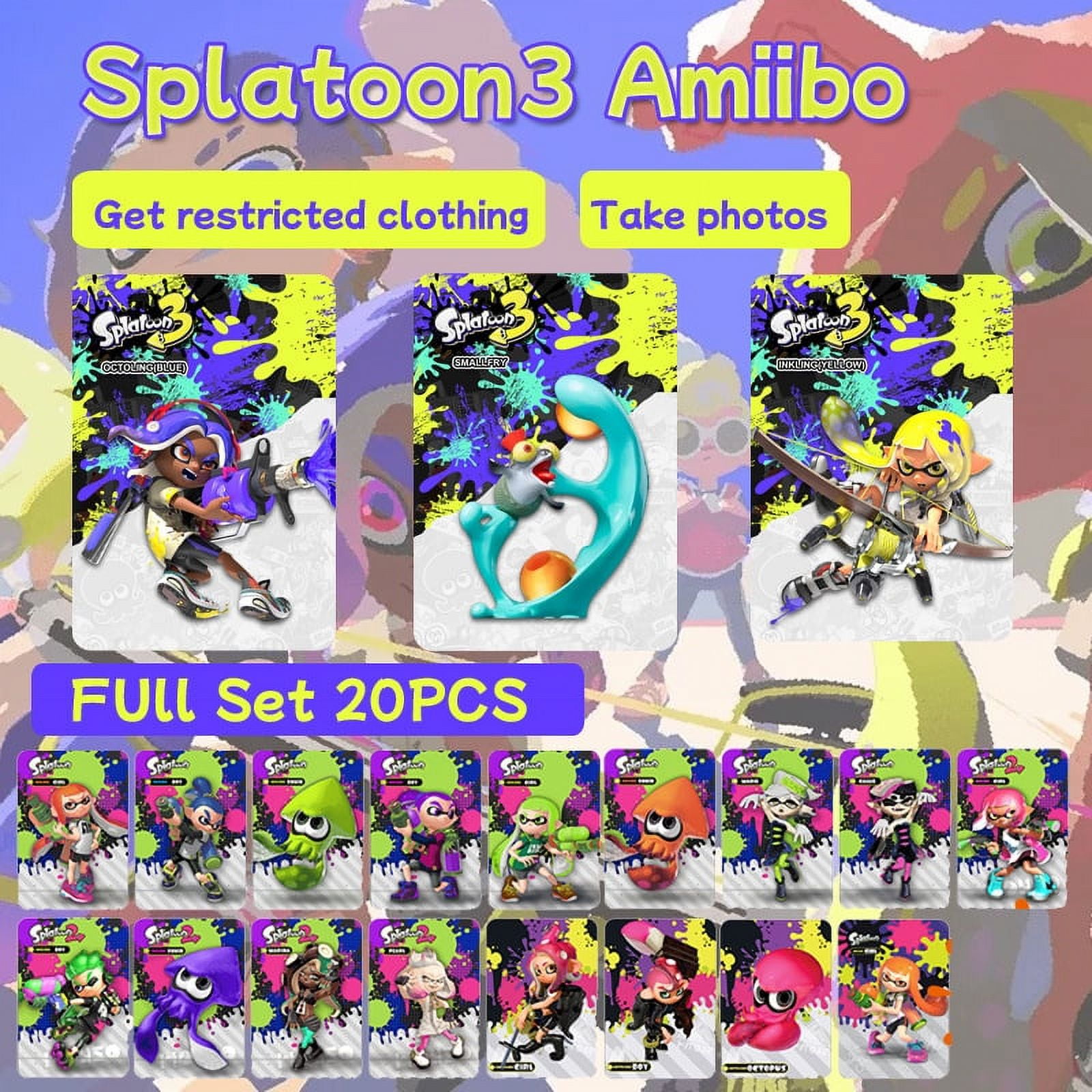 3 uds/17 uds/20 piezas/23 Uds Splatoon 3 y 2 tarjetas de juego Amiibo ...