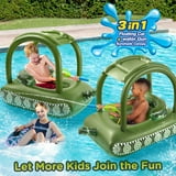livhil Kids Swimming Pool Float, Tank Inflatable Floaty with Canopy and ...