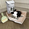Brown Large Plastic Pet Litter Box for Rabbits Guinea Pigs Ferrets ...