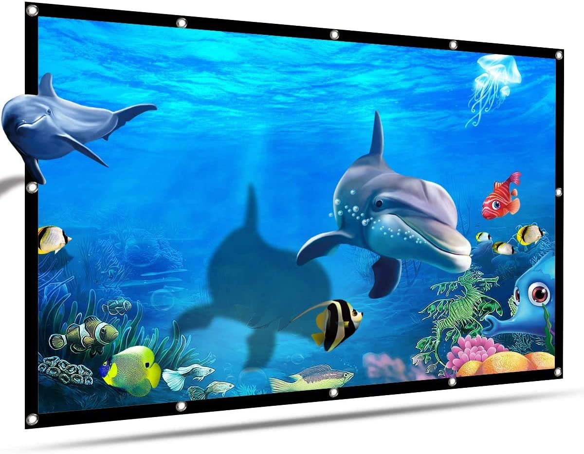 Projector Screen 120inch Movie Projector Screen 16 9 4K HD Foldable and ...