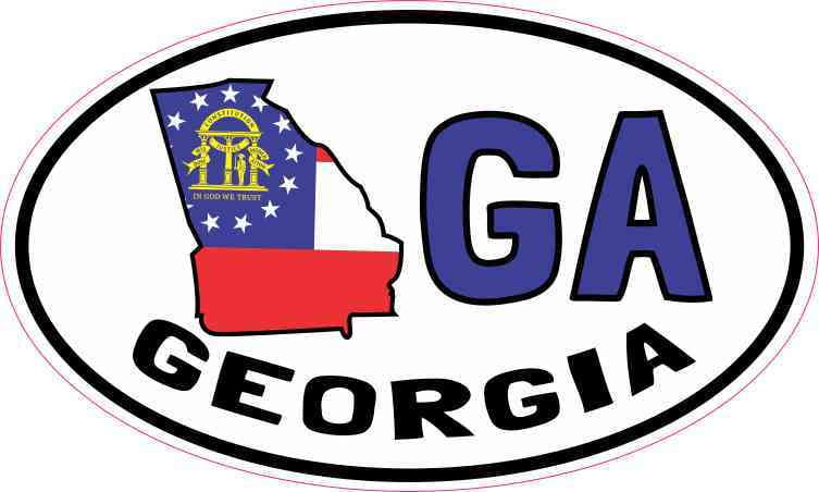 5inx3in Oval GA Georgia Sticker Vinyl Car Truck Bumper Decal Cup ...