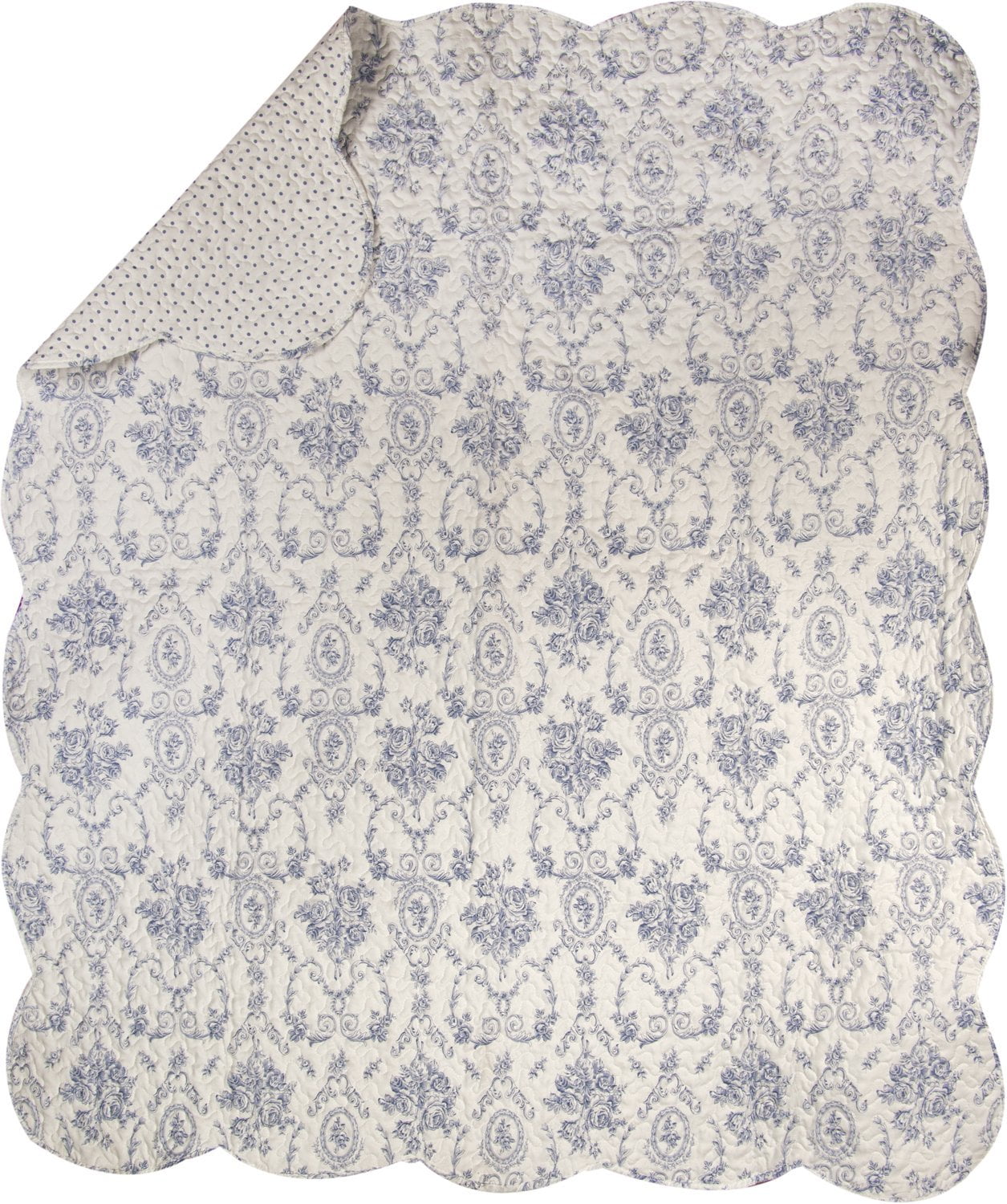 Manual Blue Toile Quilt – 50"x60" French Country Throw - Walmart.com