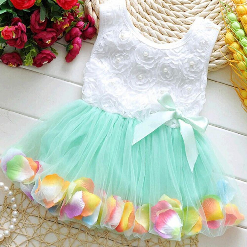 0-4T Toddler Baby Girls Princess Tutu Dress Kids Bow Tulle Dresses ...