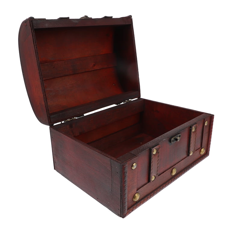 Large Wood Treasure Chest Storage Box COD Retro Treasure Chest Vintage