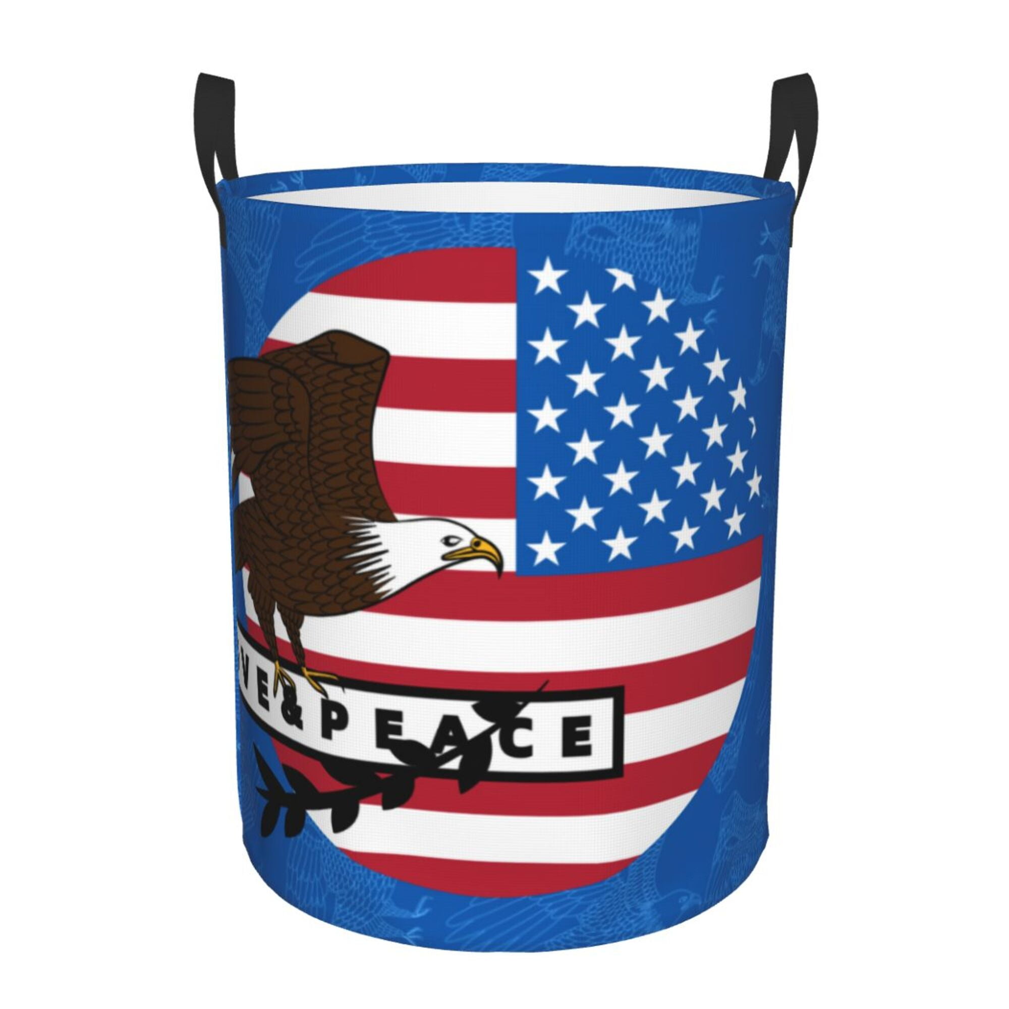 ZICANCN Laundry Basket Organizer, Blue American Flag Collapsible Hamper ...