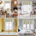 Kitchen Cafe Valance Curtain for Small Windows,Daisy Flower on Sage ...