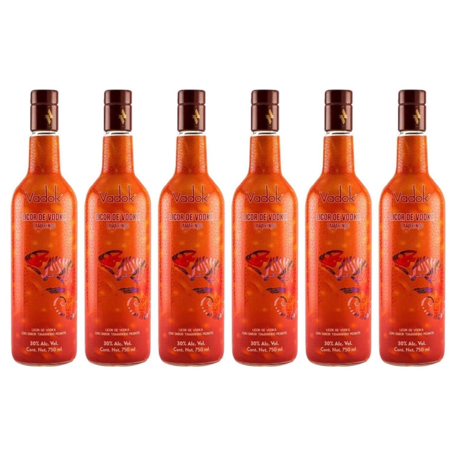Pack de 6 Licor de Vodka Vadok Tamarindo 750 ml | Bodega Aurrera en línea