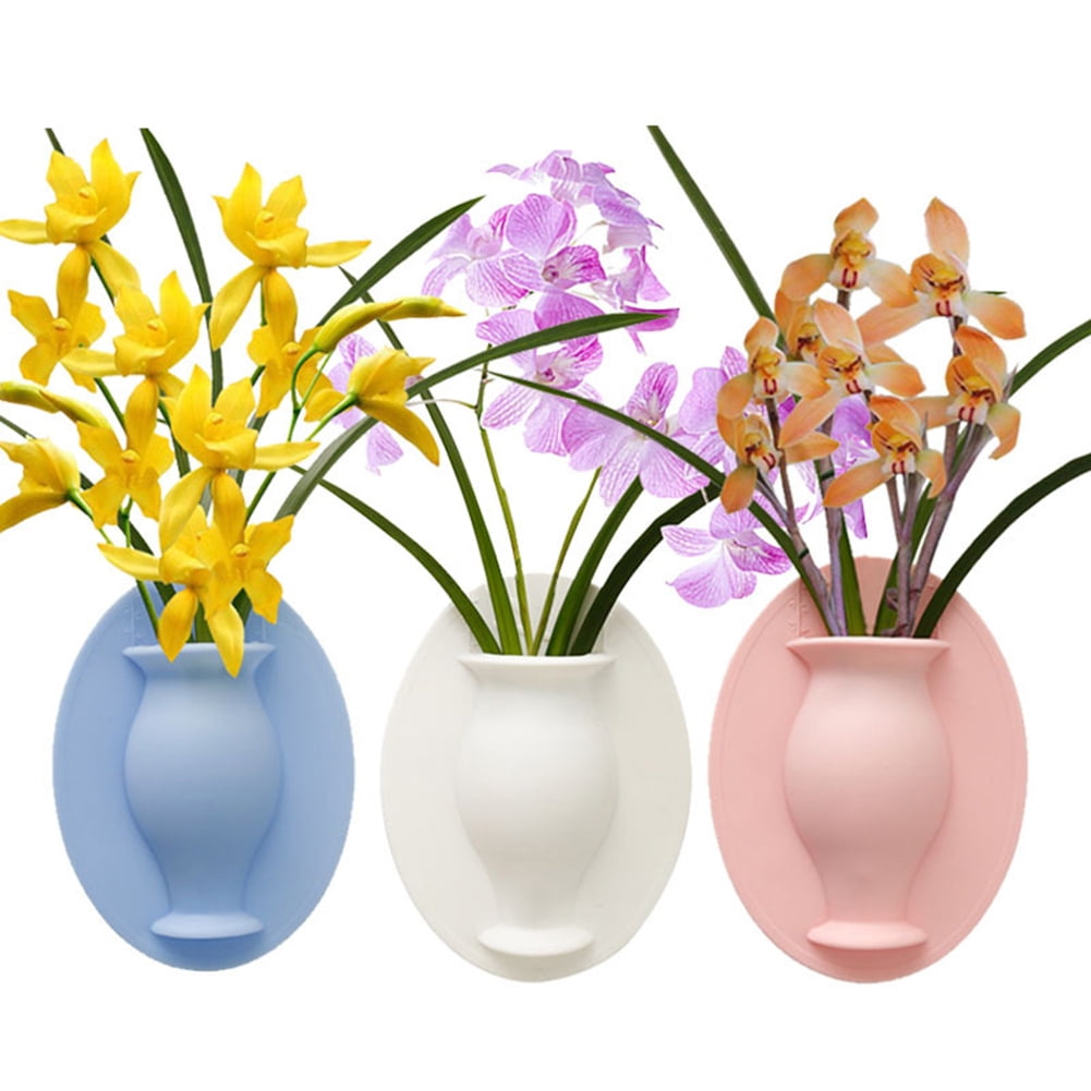 Travelwant Silicone Refrigerator Paste Flower Pot Sticky Vase Hanging ...