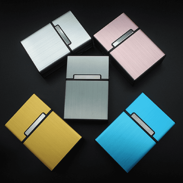 2 Pcs Metal Cigarette Box/Case (20 Capacities) - Cigarette Cigar ...