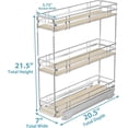 3-Tier Pull Out Spice Rack, 7" W x 20½" D Heavy Duty Wooden Slide Out ...