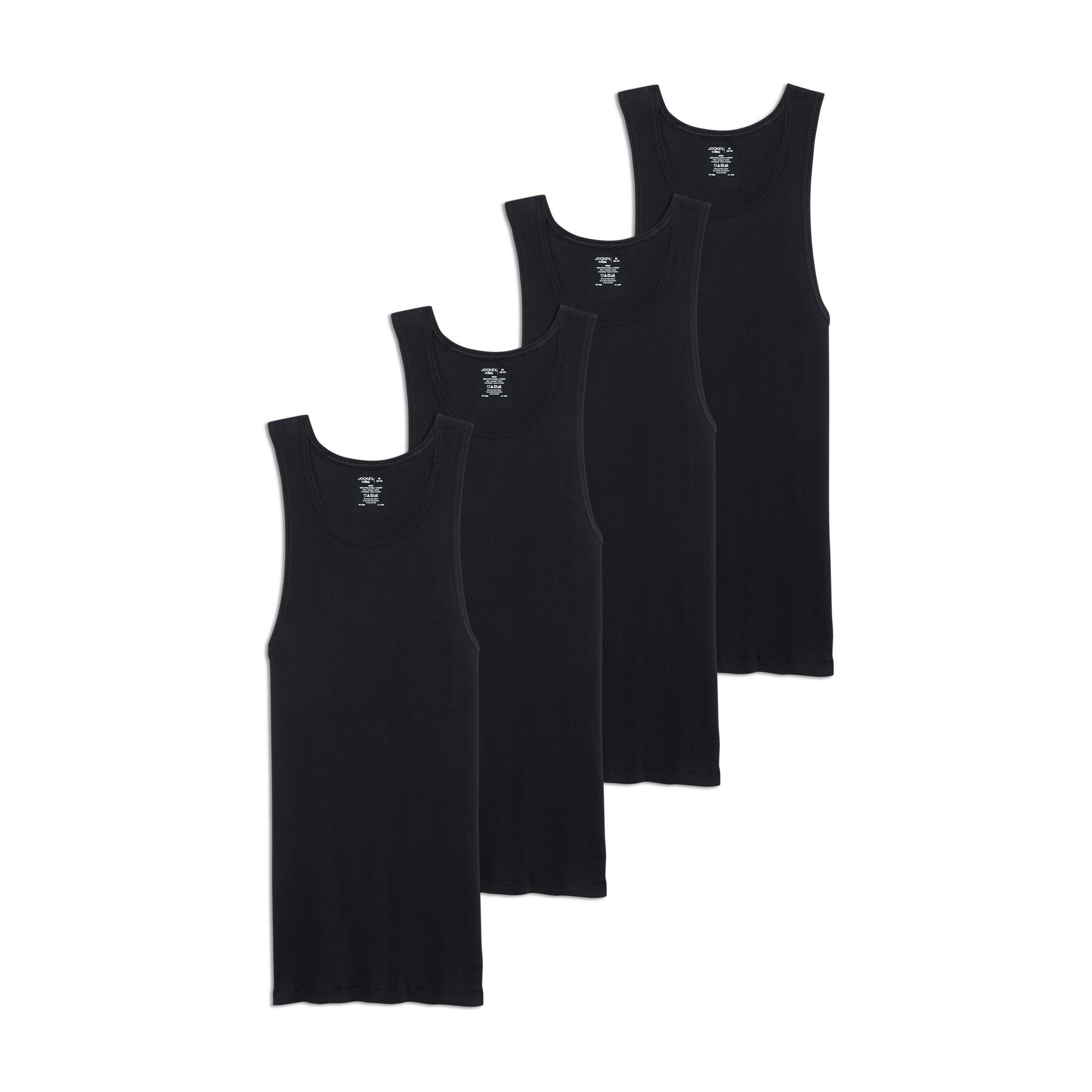 Click here for Jockey Mens 100 Cotton A-Shirt Tank - 4 Pack prices