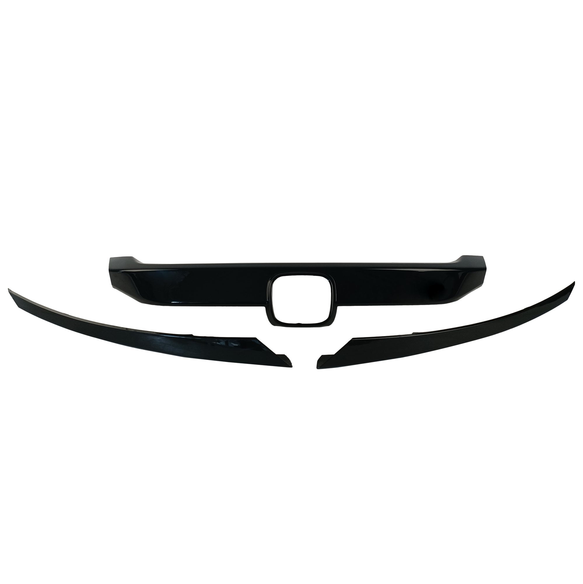 3PCS Gloss Black Front Upper Grille Cover Molding Trim For 2016 2017 ...