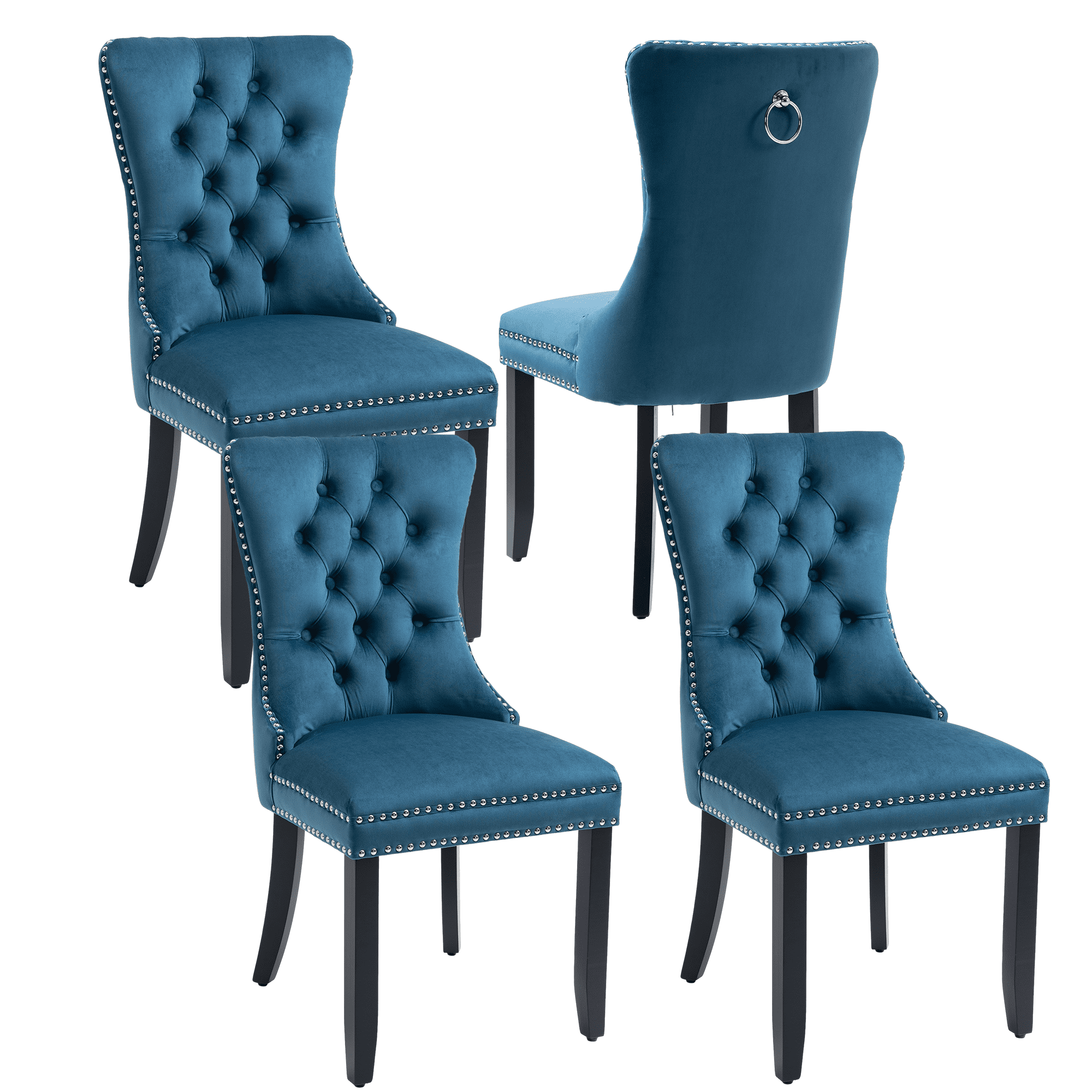Elegant Button Tufted Dining Chairs, High-end Velvet Upholstered Dining ...
