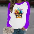 Byworldtasic Mardi Gras Long-Sleeve T-Shirt for Women Plus Size Raglan ...