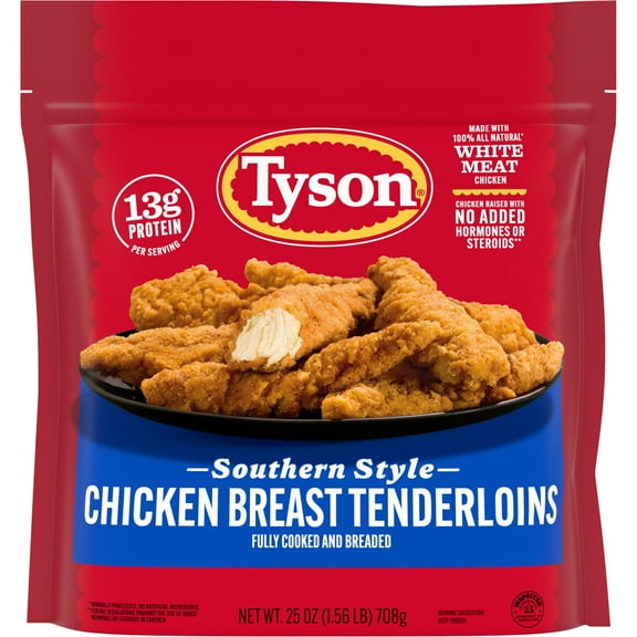 Tyson Southern Style Chicken Breast Tenderloins, 25 oz (Frozen, Fully ...