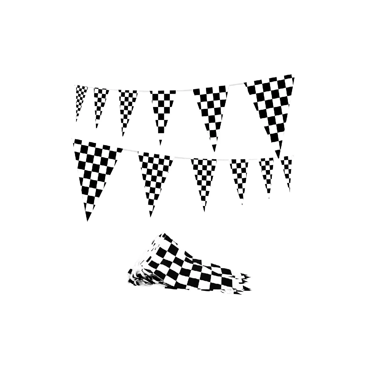 Banderín Carreras De Cuadros 60 m Blancos Negros | Walmart en línea