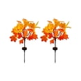 Outdoor Solar Maple Leaf Garden Stake Lights Set of 2 | Waterproof LED ...