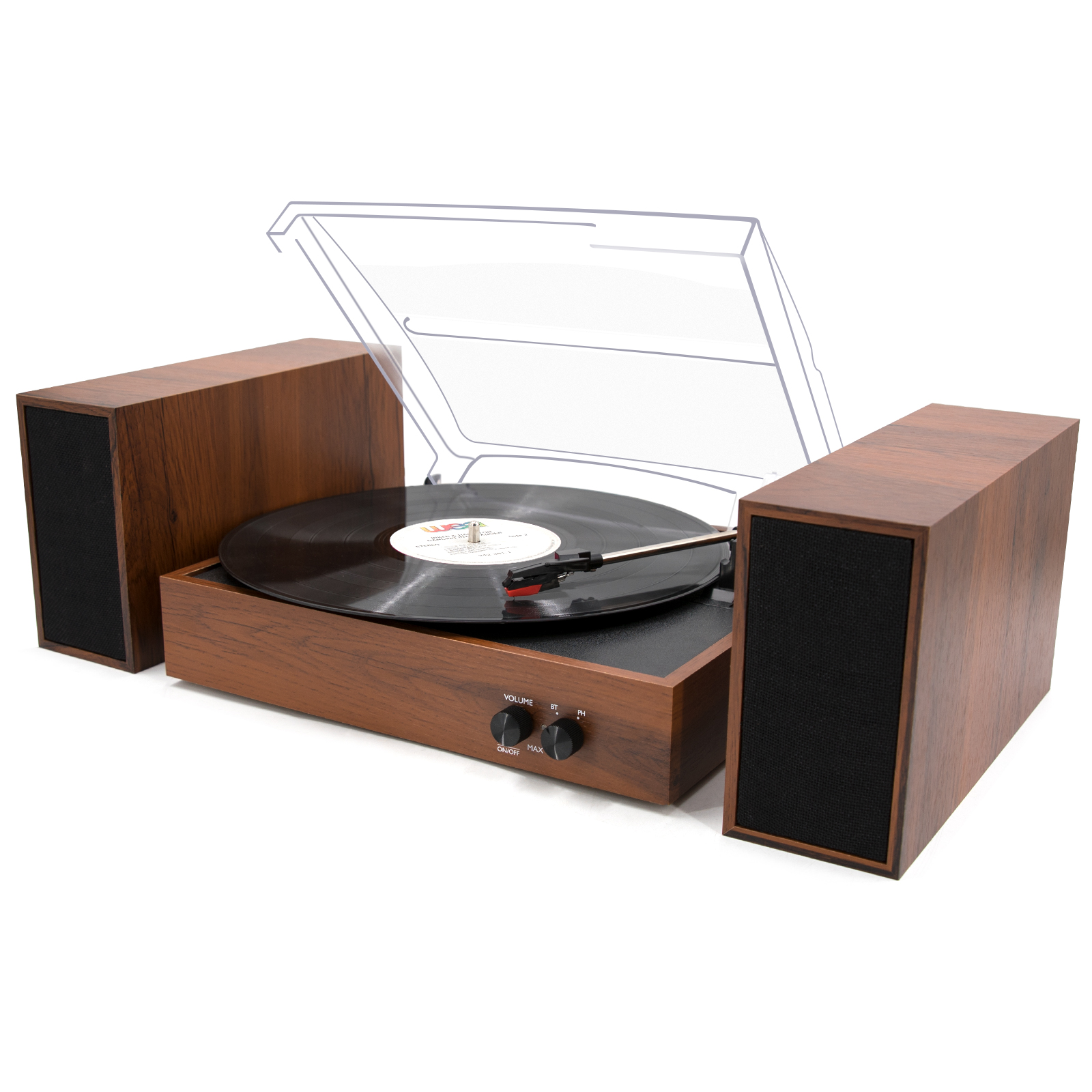 Buy LP&No.1 Bluetooth Turntable Hi-fi System with Bookshelf Speakers, 3 ...