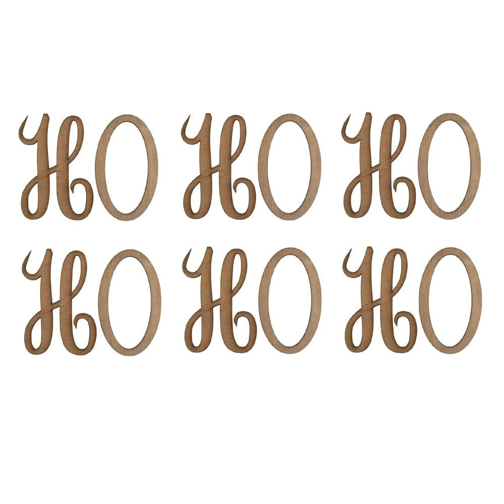 HO HO HO Wooden Christmas Letter Cut-Outs, Natural, 3-Inch - Walmart.com