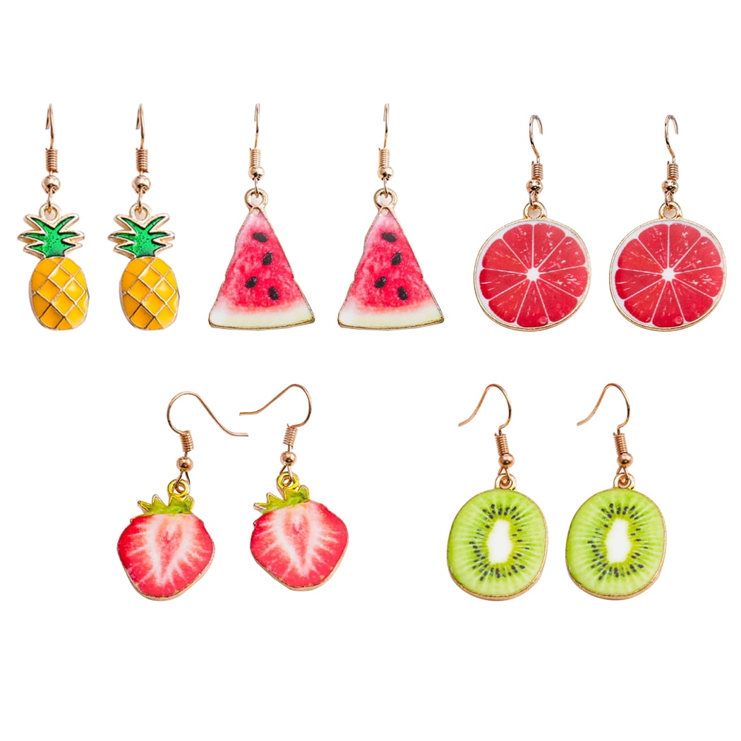 Click here for Nobrand 5 Pairs Women Earrings Fruits Creative Fas... prices